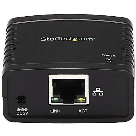 StarTech.com 10100Mbps Ethernet to USB 2.0 Network LPR Print Server USB ...