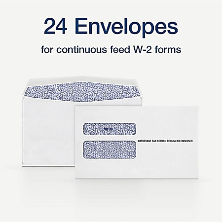 TOPS W 2 Continuous Tax Envelope Document 9 12 Width x 5 58 Length ...
