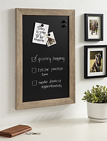 DesignOvations Beatrice Magnetic Framed Chalkboard 18 x 27 Black Rustic ...