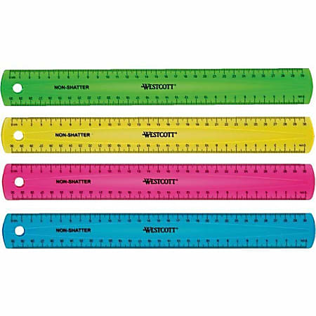 Westcott Shatterproof Ruler 12 Assorted Colors - Office Depot