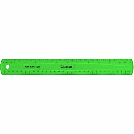Westcott Shatterproof Ruler 12 Assorted Colors - Office Depot