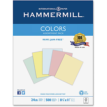 Hammermill Colors Color Paper Letter Size 8 12 x 11 24 Lb Assorted ...