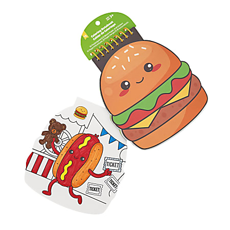 Little Yellow Bicycle Burger Shaped NotebookColoring Book - Office Depot