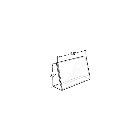 Azar Displays Acrylic Horizontal L Shaped Sign Holders 4.5 W x 3.5 H x ...