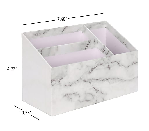 Realspace 4 Piece Desk Accessory Set Gray Marble - Office Depot