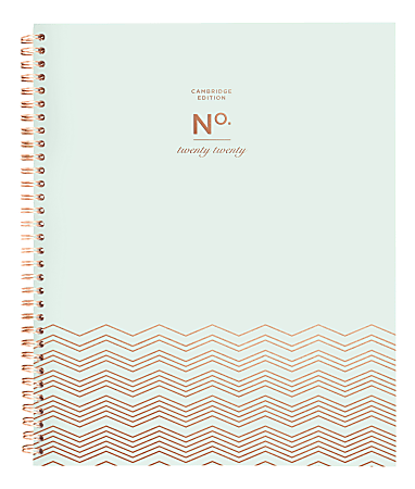 Cambridge® WorkStyle Chevron Weekly/Monthly Planner, 8-1/2" x 11", Mint ...