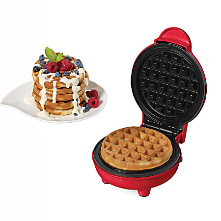Starfrit Electric Mini Waffle Maker 4 In. Red - Office Depot