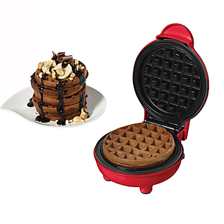 Starfrit Electric Mini Waffle Maker 4 In. Red - Office Depot