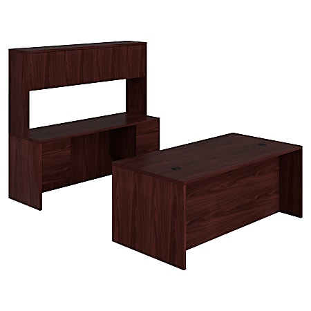 HON 10500 66 W Workstation Computer Desk With Left Return Mahogany ...