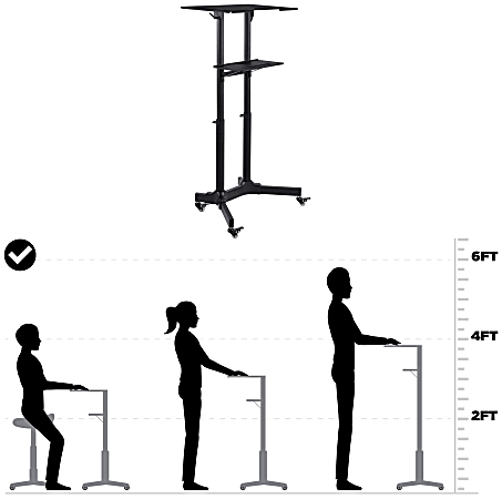 Mount It Portable Presentation Lectern 48.75 H x 25.5 W x 17 D Black ...
