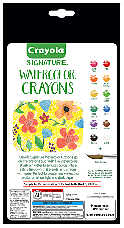 Crayola Signature Watercolor crayon assorted colors pack of 12 - Office ...