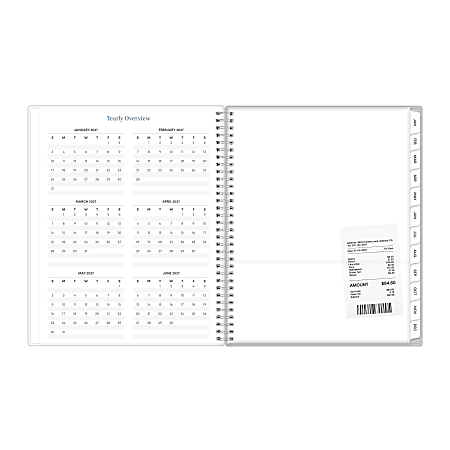 2027 Blue Sky Linen Stripe Gray WeeklyMonthly Planning Calendar 8.5x11 ...