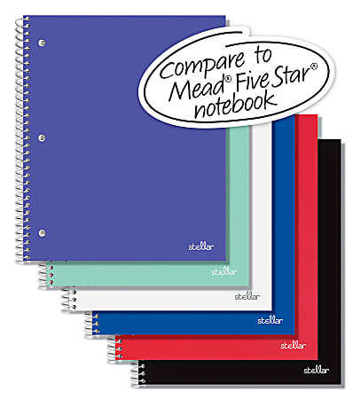 Office Depot Stellar Poly Notebooks 8 12 x 11 1 Subject Quadrille Ruled ...