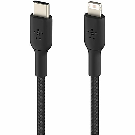 Belkin 30W USB C to Lightning Cable Nylon Braided MM 2m6.6ft Black 6.56 ...