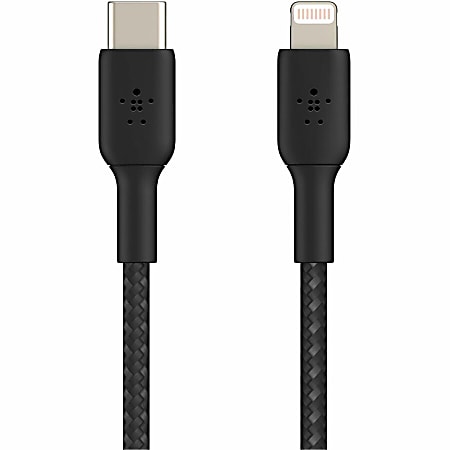 Belkin 30W USB C to Lightning Cable Nylon Braided MM 2m6.6ft Black 6.56 ...