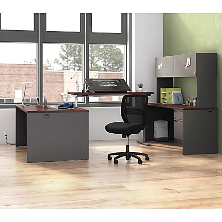 HON 38000 Kneespace 60 W Computer Desk Credenza MahoganyCharcoal ...