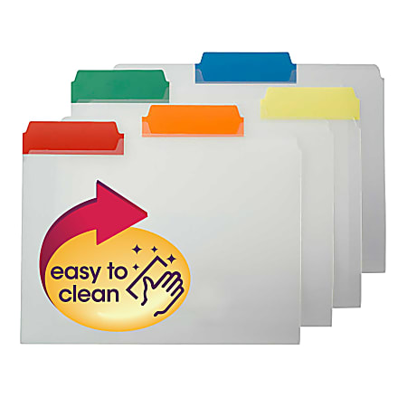 Smead Clear Poly File Folders With Color Tabs 13 Cut Letter Size ...