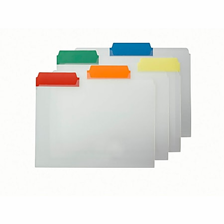 Smead Clear Poly File Folders With Color Tabs 13 Cut Letter Size ...