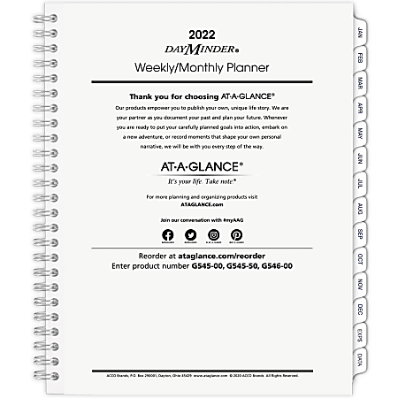 AT-A-GLANCE DayMinder Executive 2023 RY Weekly Monthly Refill for G545 ...