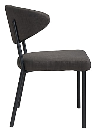 Zuo Modern Pontus Dining Chairs Charcoal GrayBlack Set Of 2 Chairs ...