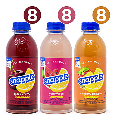 Snapple All Natural Variety Lemonade 20 Oz Bottle Pack Of 24 Bottles ...