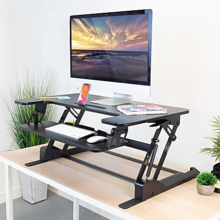 Mount It MI 7926 36.2 W Standing Desk Converter With Gas Spring Riser ...