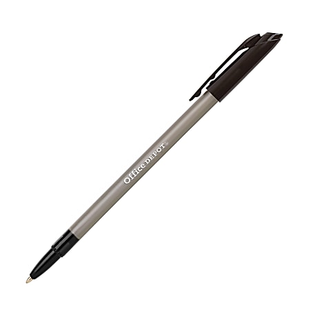 Office Depot Brand Ballpoint Stick Pens Medium Point 1.0 mm Black ...