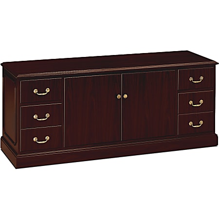 HON 94000 72 W Computer Desk Credenza With Doors Mahogany - Office Depot