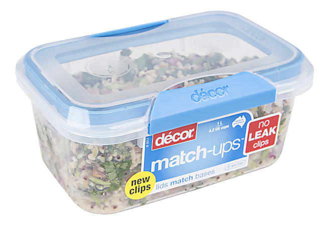 D cor Match ups Food Storage Container 1 Liter Blue - Office Depot