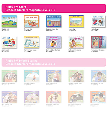 Rigby PM Stars Complete Package Magenta Levels 1 2 Kindergarten 6 Sets ...