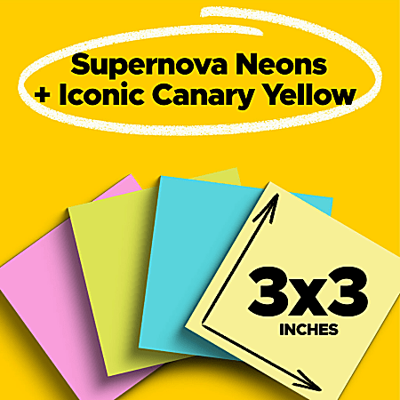 Post it Super Sticky Notes 90 NotesPad 24 Pads 3 in x 3 in 2x the ...