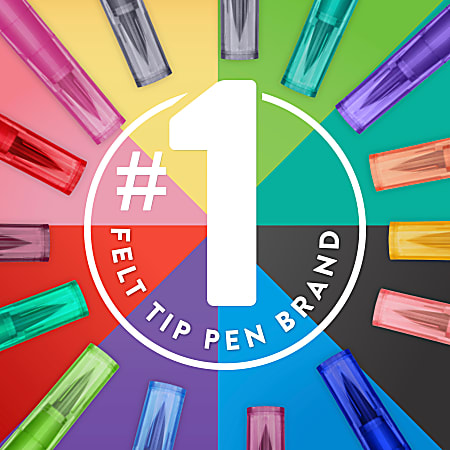 Paper Mate Flair Dual Felt Tip Pens Pack Of 16 Pens Brush And Medium ...