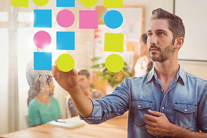 Office Depot Cling Notes 3 x 3 Square Blue Pad Of 50 Notes - Office Depot