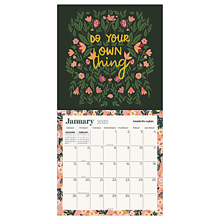 2025 TF Publishing Monthly Wall Calendar 12 x 12 Breathe Live Explore ...