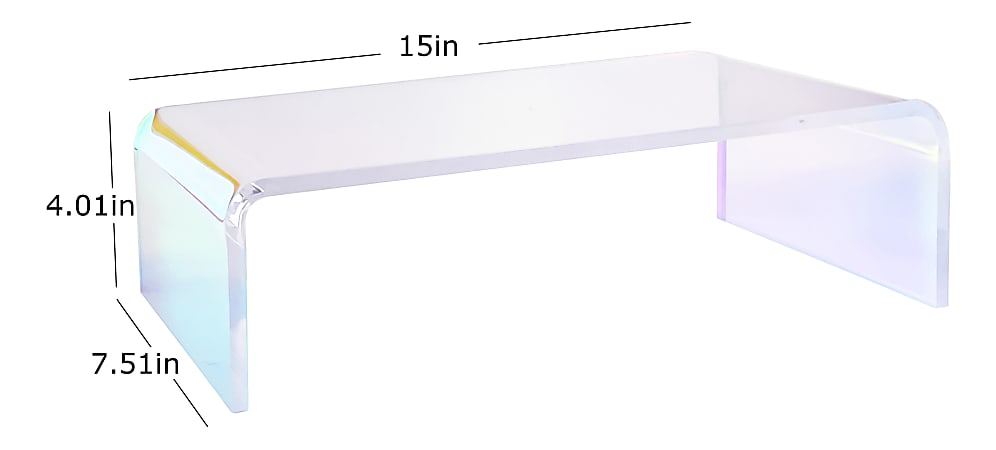 Realspace Acrylic Monitor Stand 4 H x 15 W x 7 12 D ClearIridescent ...