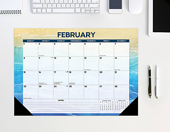 2026 Willow Creek Press Monthly Desk Pad Calendar 12 x 17 Beaches ...