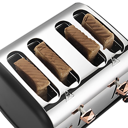 MegaChef 4 Slice Wide Slot Toaster With Variable Browning BlackRose ...