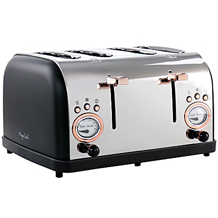 MegaChef 4 Slice Wide Slot Toaster With Variable Browning BlackRose ...
