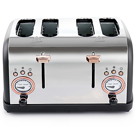 MegaChef 4 Slice Wide Slot Toaster With Variable Browning BlackRose ...