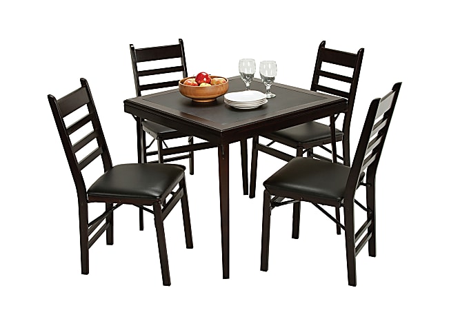Cosco Ladder Back Folding Chairs, Black, Set Of 2