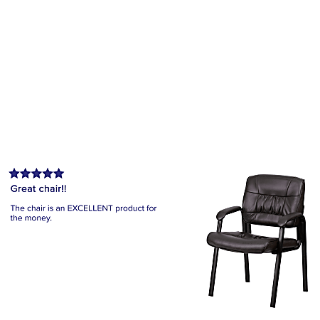 Flash Furniture LeatherSoft Executive Side Reception Chair with Powder ...