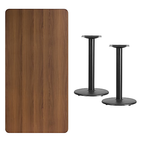 Flash Furniture Rectangular Laminate Table Top With Round Table Height ...