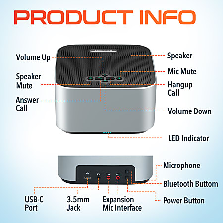 Delton C9270 Conference Speaker And Microphone With Bluetooth And USB C ...