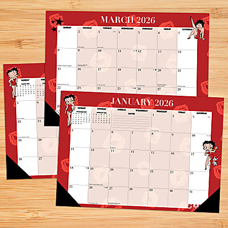 2026 Willow Creek Press Monthly Desk Pad Calendar 12 x 17 Betty Boop January To December 57087 ...