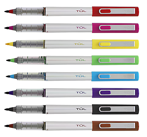 TUL Fine Liner Felt Tip Pen Fine 1.0 mm Silver Barrel Assorted Ink ...