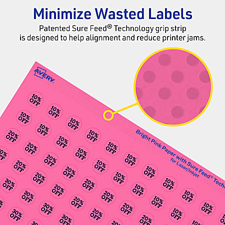 Avery Print To The Edge Labels With Sure Feed Technology And Easy Peel ...