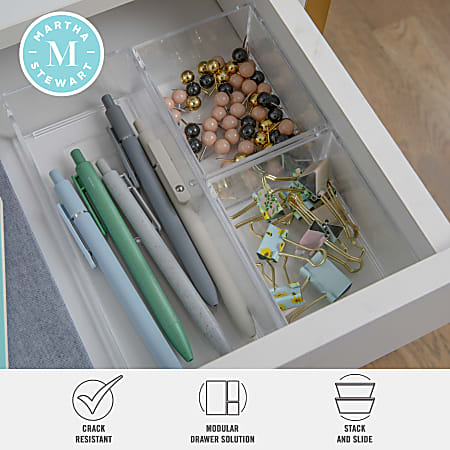 Martha Stewart Brody Stack Slide Plastic Tray Office Desktop Organizers ...