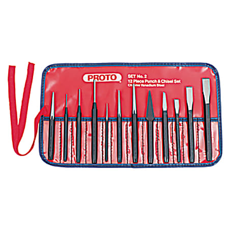 PROTO 12 Piece Punch and Chisel Set - Office Depot
