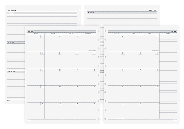 TUL Discbound Academic WeeklyMonthly Planner Refill Pages Letter Size ...