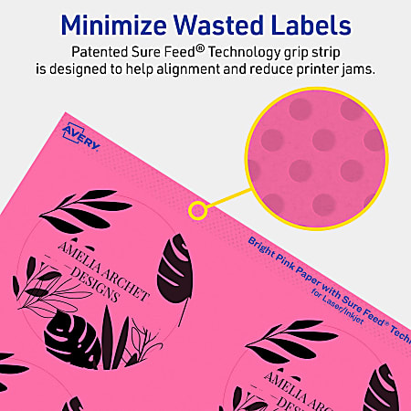 Avery Print To The Edge Labels With Sure Feed Technology And Easy Peel ...